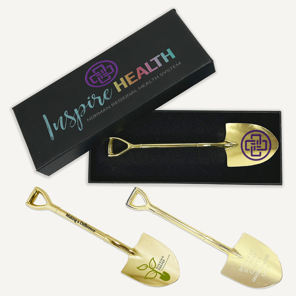 Miniature Gold Ceremonial Shovels - Engraving, Awards & Gifts