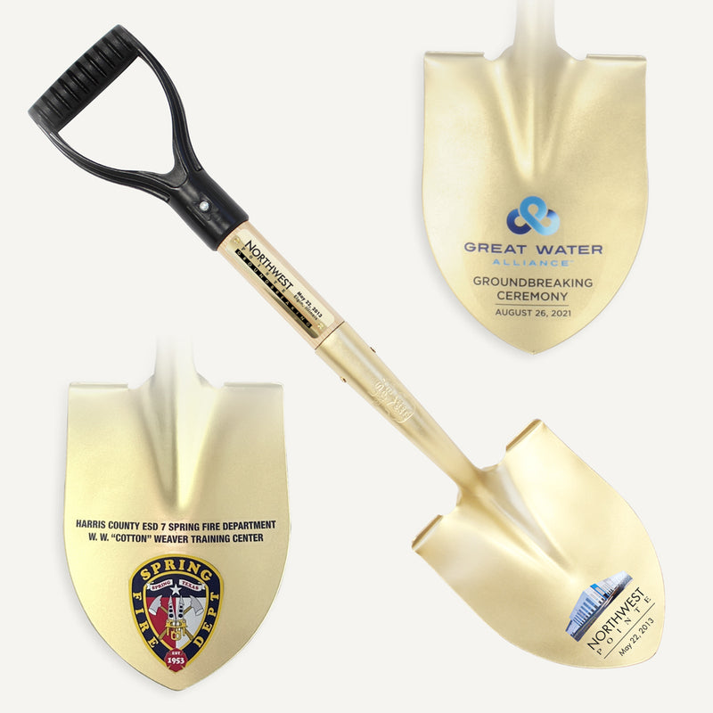 Small Gold Ceremonial Shovels - Engraving, Awards & Gifts