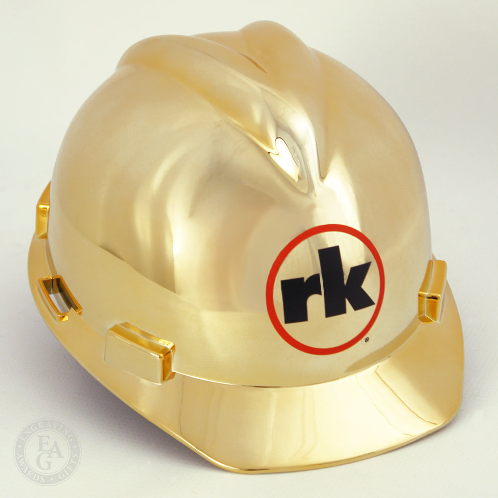 Gold Plated Ceremonial Hard Hat - Engraving, Awards & Gifts