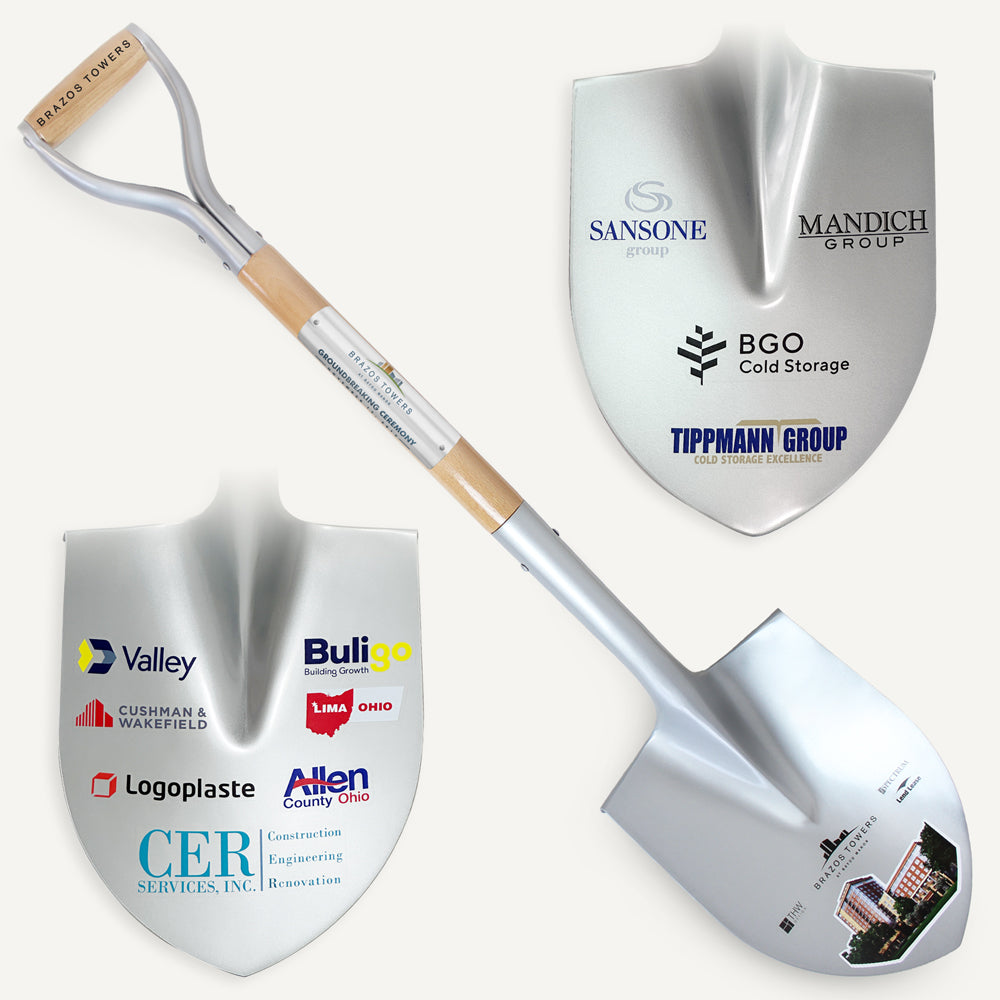 Silver Finish Ceremonial Groundbreaking Shovel - D-Handle - Engraving ...