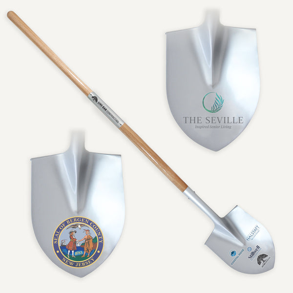 Silver Finish Ceremonial Groundbreaking Shovel - Long Handle - Engraving, Awards & Gifts
