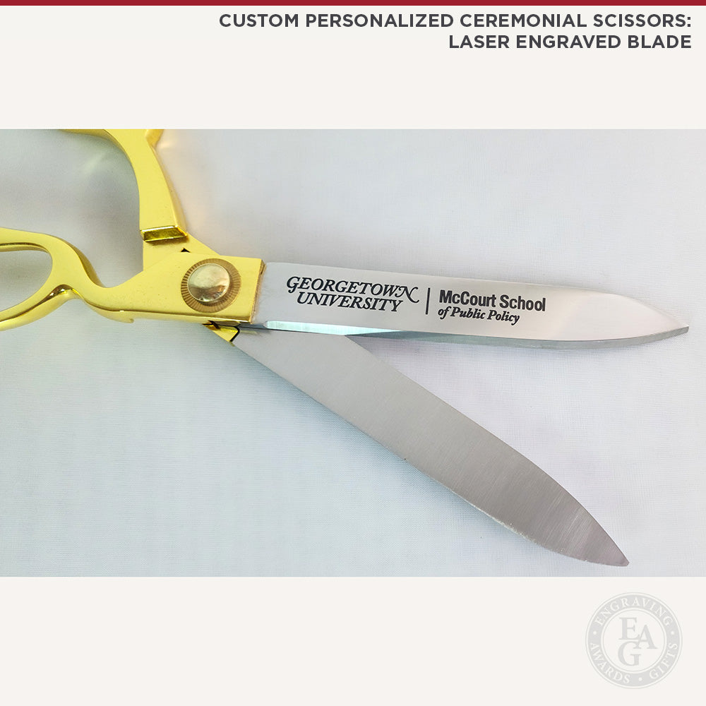 10-1/2" Ceremonial Ribbon Cutting Scissors - Engraving, Awards & Gifts