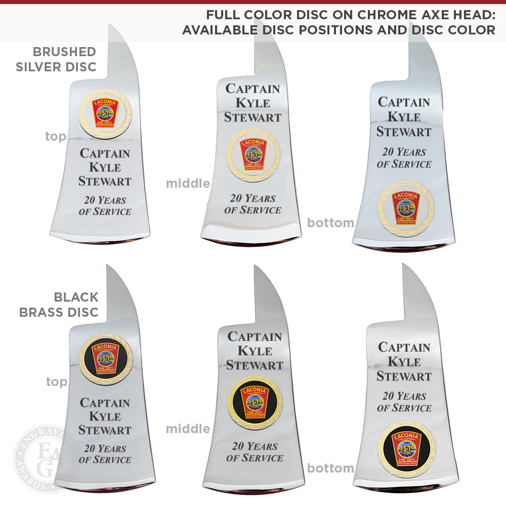 36" Chrome Plated Ceremonial Firefighter Parade Axe - Black - Engraving ...