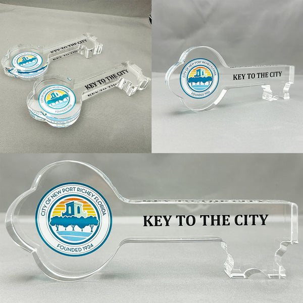 6-3/4" Ceremonial Key to the City - Crystal - Engraving, Awards & Gifts