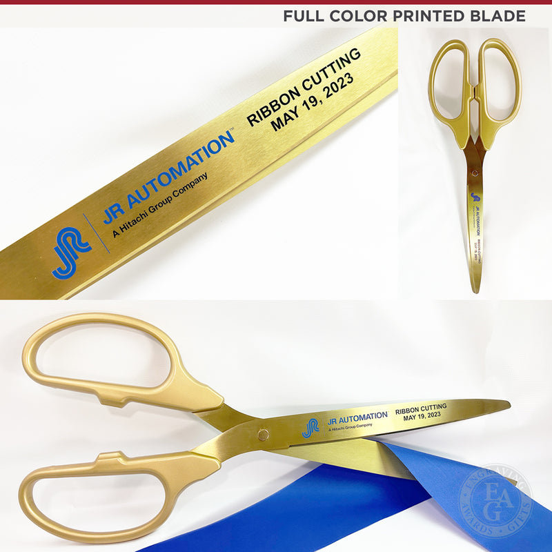 36" Gold Ribbon Cutting Scissors with Gold Blades - Engraving, Awards ...