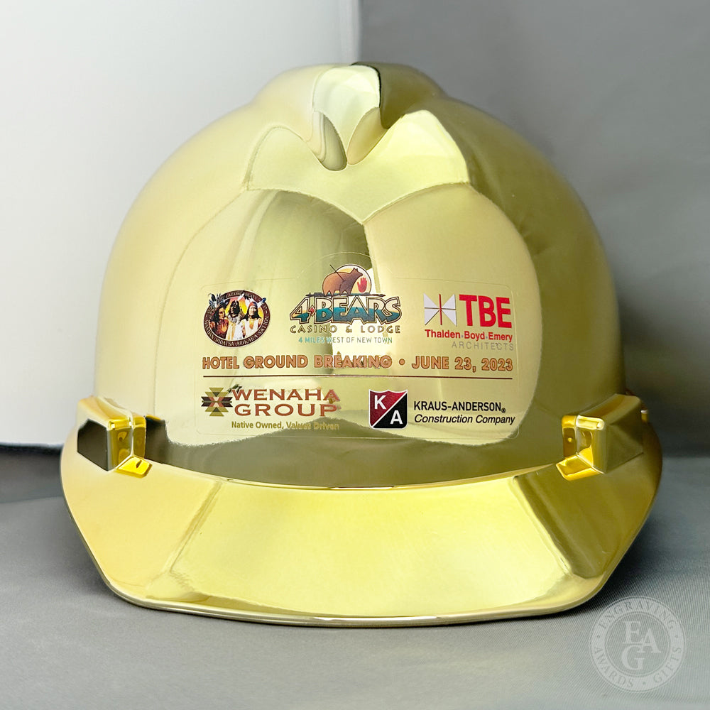 Gold Plated Ceremonial Hard Hat - Engraving, Awards & Gifts