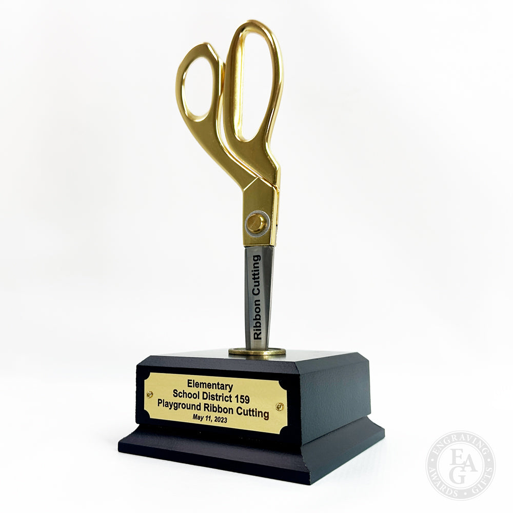 Black Finish Ceremonial Scissors Vertical Display Stand - Engraving ...