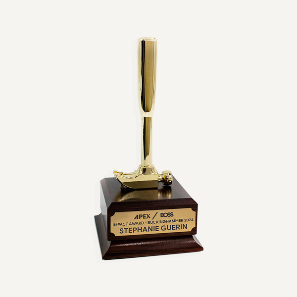 Gold Plated Hammer Pedestal - Engraving, Awards & Gifts