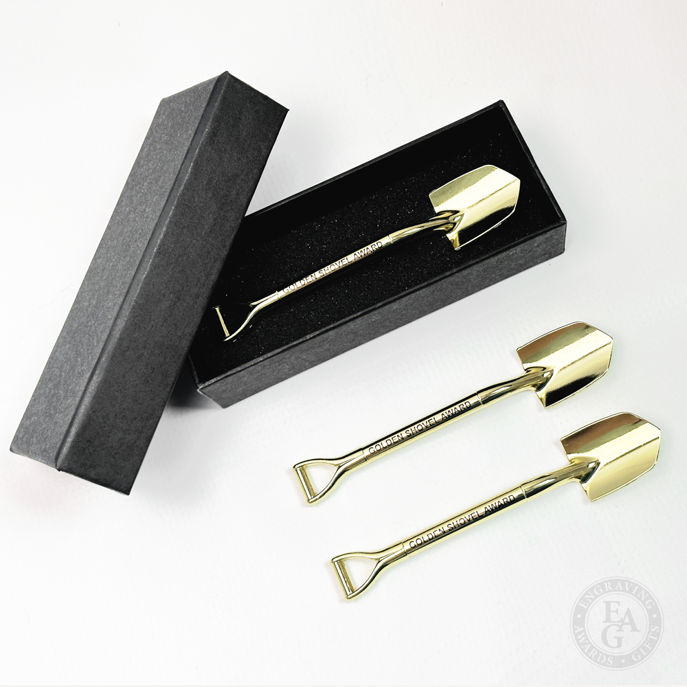 5-1/2" Gold Miniature Ceremonial Shovels - Engraving, Awards & Gifts