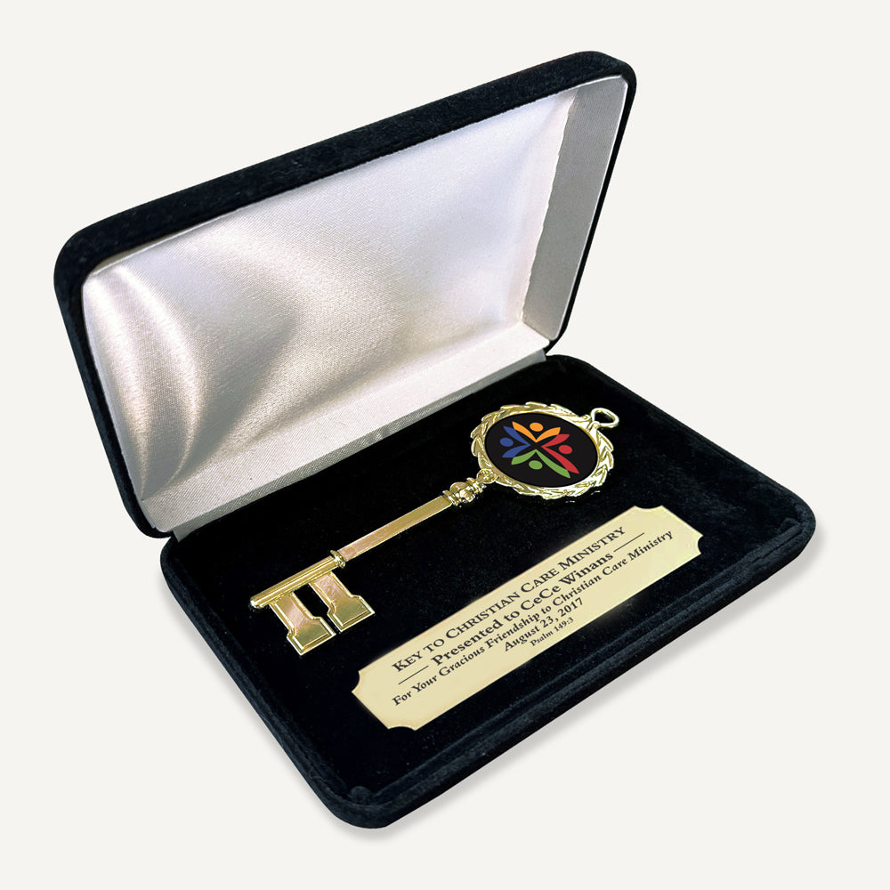 6" Gold Plated Ceremonial Key Presentation Award - Engraving, Awards ...