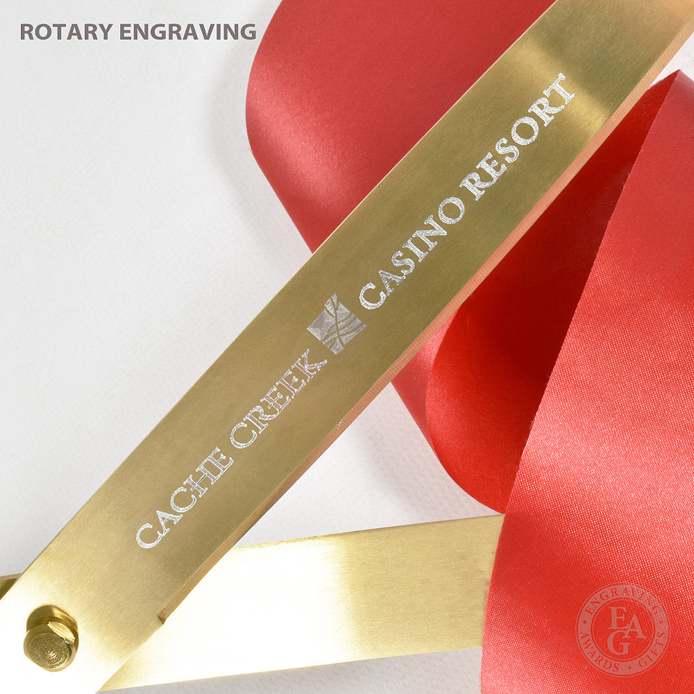 25" Gold Ribbon Cutting Scissors with Gold Blades - Engraving, Awards ...