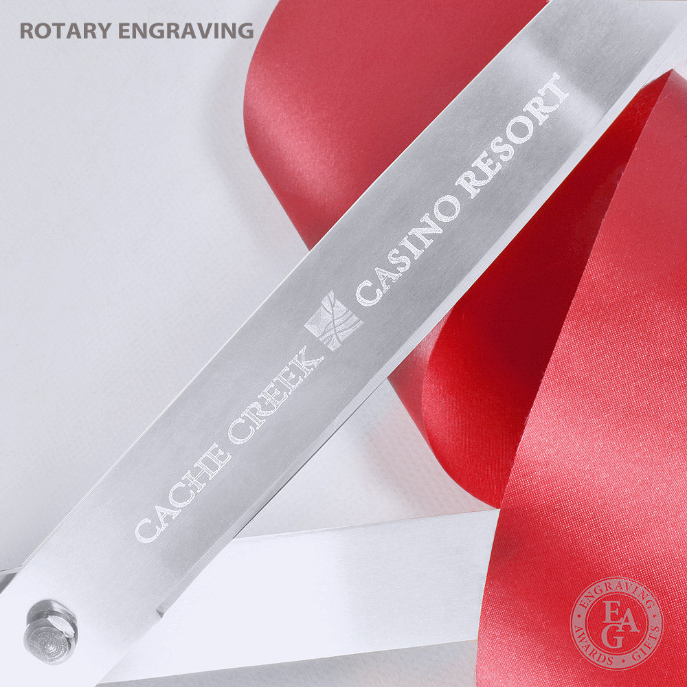 36" Purple Ribbon Cutting Scissors with Silver Blades - Engraving ...