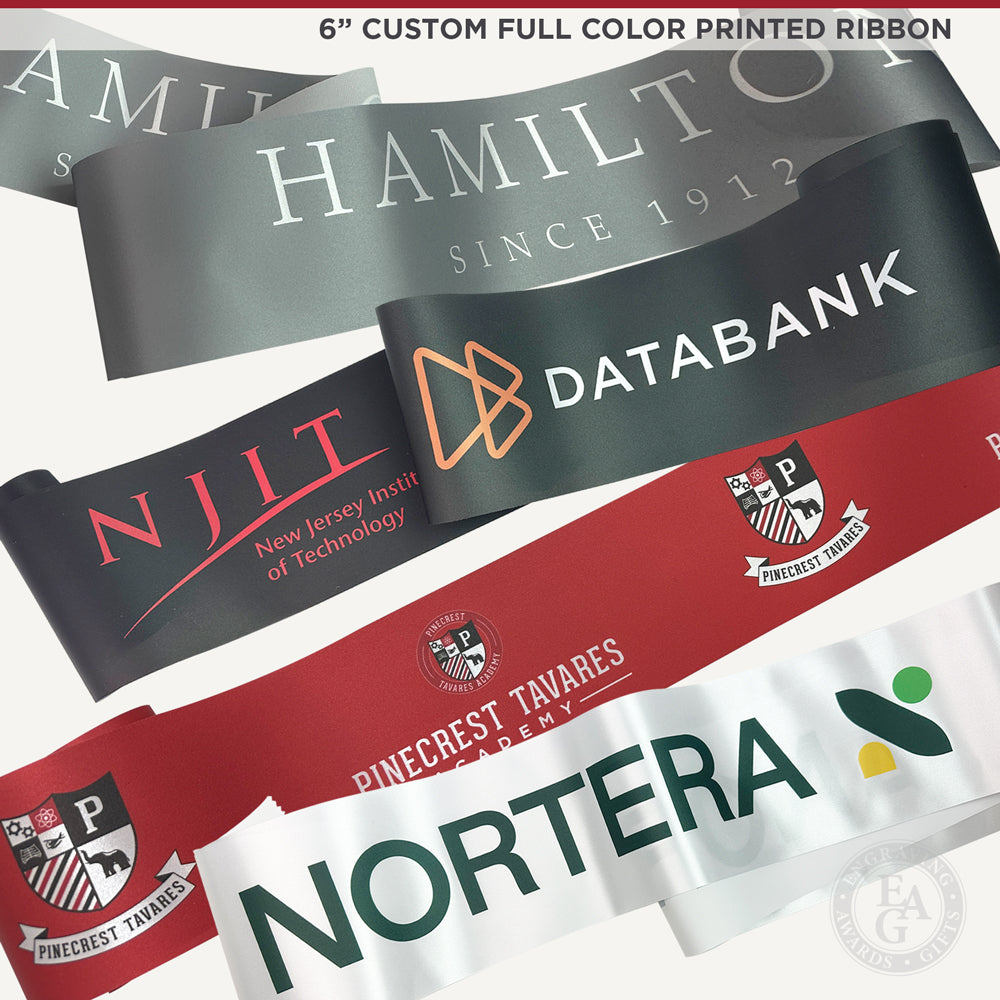 6" Custom Full Color Printed Ribbon - Engraving, Awards & Gifts