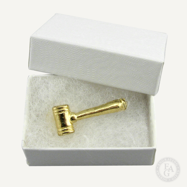 1-1/16" x 7/16" Gavel Lapel Pins - Engraving, Awards & Gifts