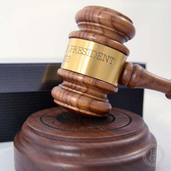 10-1/2" American Walnut Presentation Gavel & Sound Block Set ...