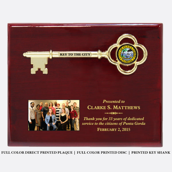 10" x 8" Ceremonial Key Plaque - Rosewood - Engraving, Awards & Gifts