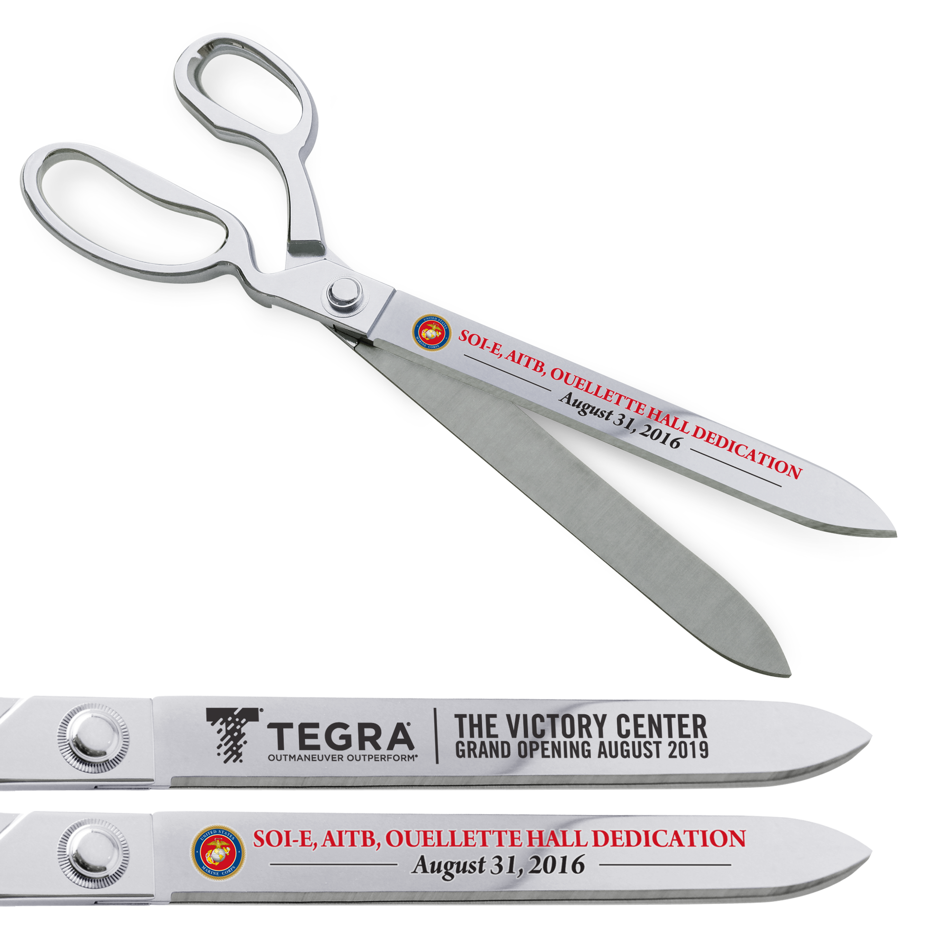 15" Chrome Plated Ceremonial Ribbon Cutting Scissors - Engraving ...