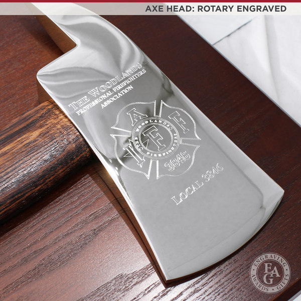 15" Chrome Plated Ceremonial Firefighter Axe - Flamed - Engraving ...
