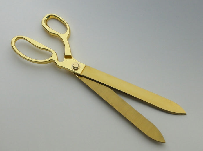 15" Gold Plated Ceremonial Ribbon Cutting Scissors - Engraving, Awards ...