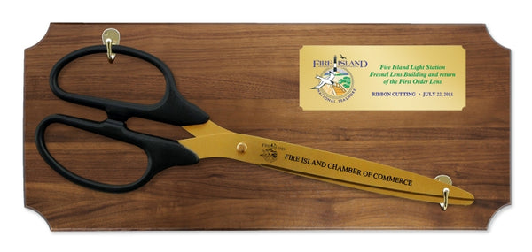 25" Ceremonial Ribbon Cutting Scissors Walnut Plaque - Engraving ...