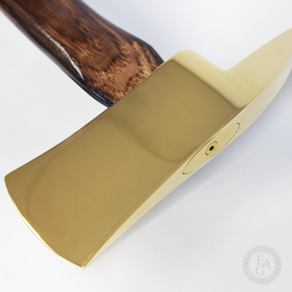 36" Gold Plated Ceremonial Firefighter Axe - Flamed - Engraving, Awards ...