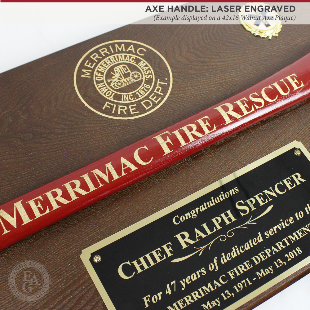 36" Gold Plated Ceremonial Firefighter Axe - Red - Engraving, Awards ...