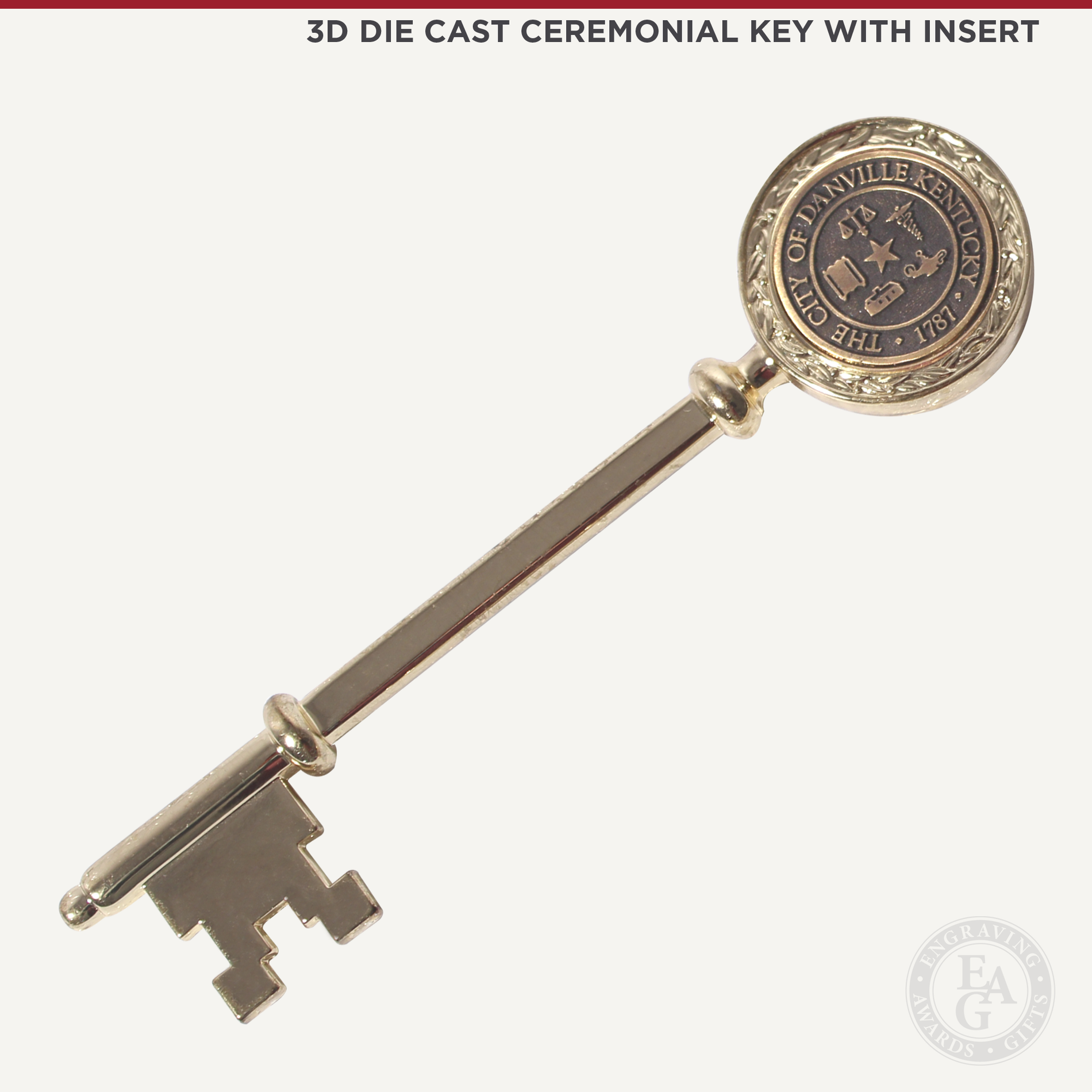 3D Die Cast Ceremonial Key with Insert - Engraving, Awards & Gifts