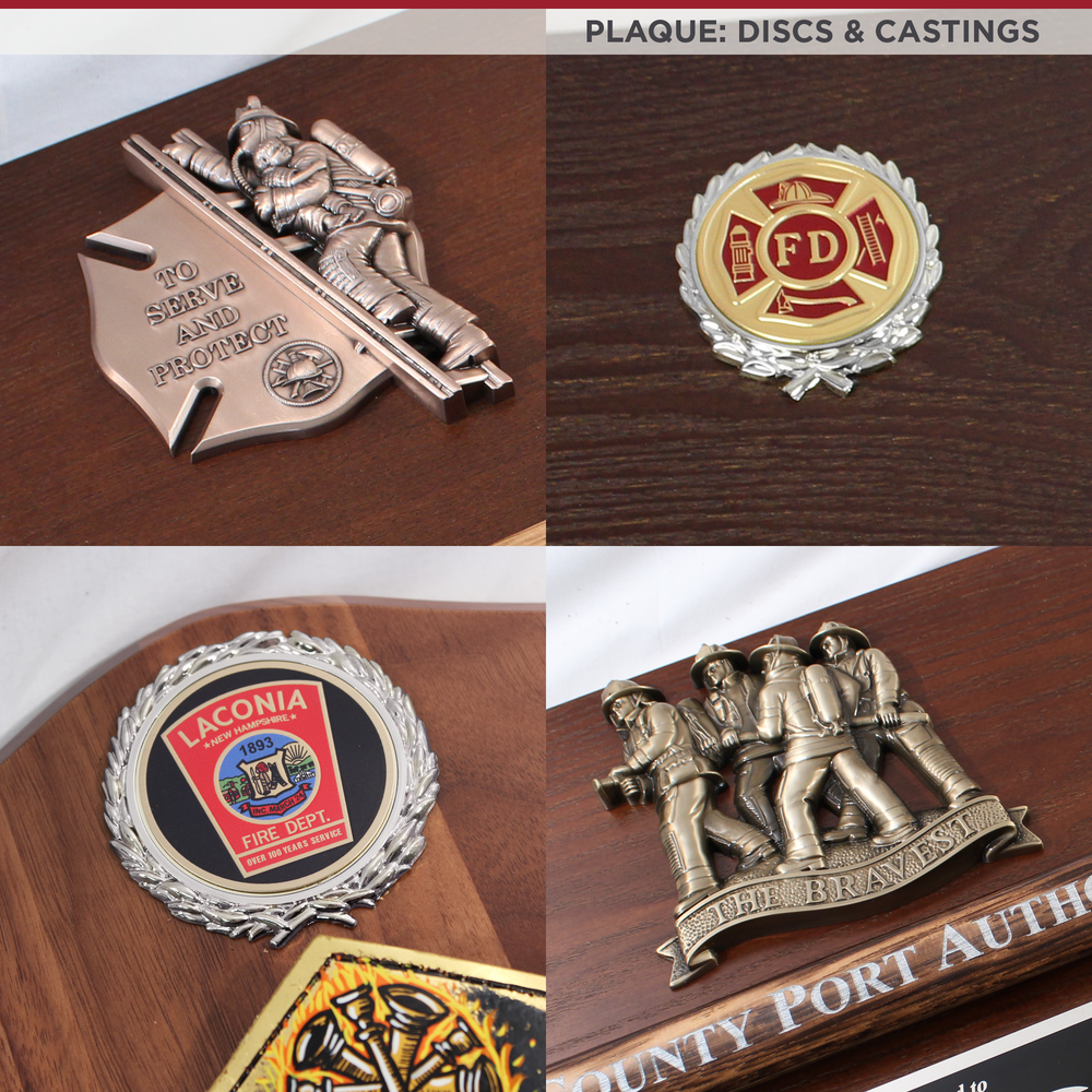 42x16 Walnut Firefighter Perpetual Award Plaque - Chrome Axe ...