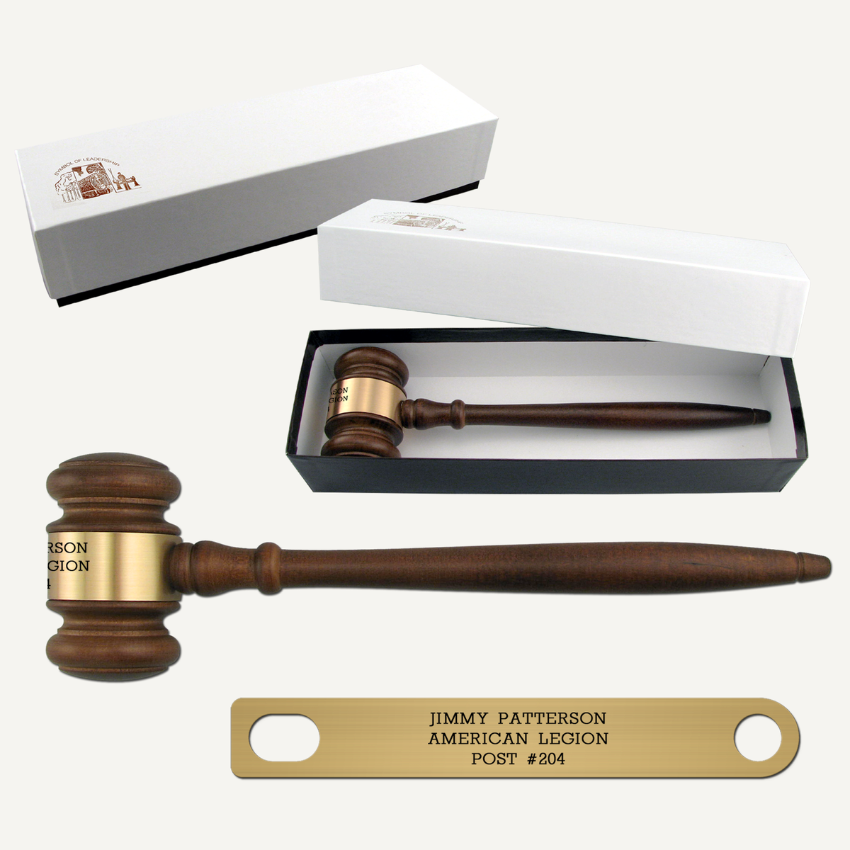 10-1/2" Deluxe Walnut Finish Gavel with Gift Box - Engraving, Awards ...