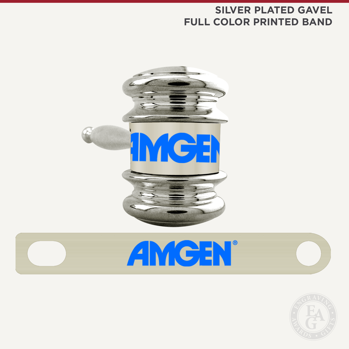 8" Fine Silver Plated Gavel Presentation Set - Engraving, Awards & Gifts