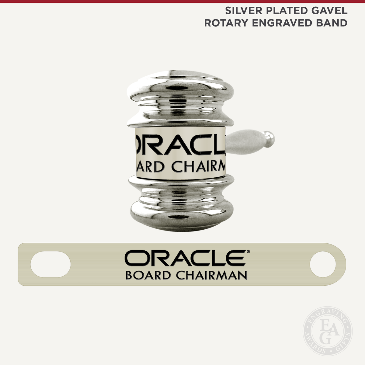 8" Fine Silver Plated Gavel Presentation Set - Engraving, Awards & Gifts