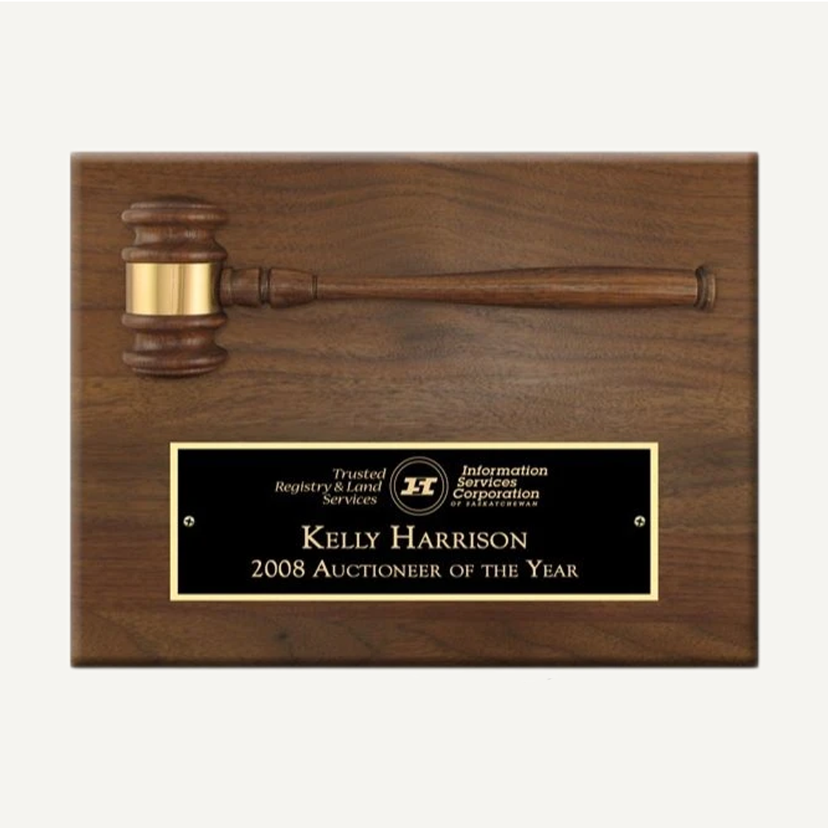 12" x 9" American Walnut Gavel Plaque - Engraving, Awards & Gifts