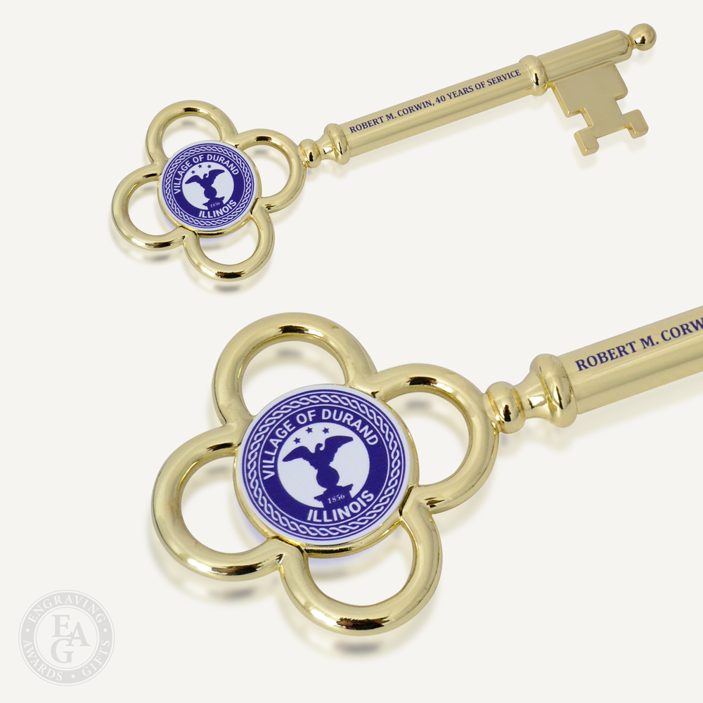 8" Gold Plated Ceremonial Key - Engraving, Awards & Gifts