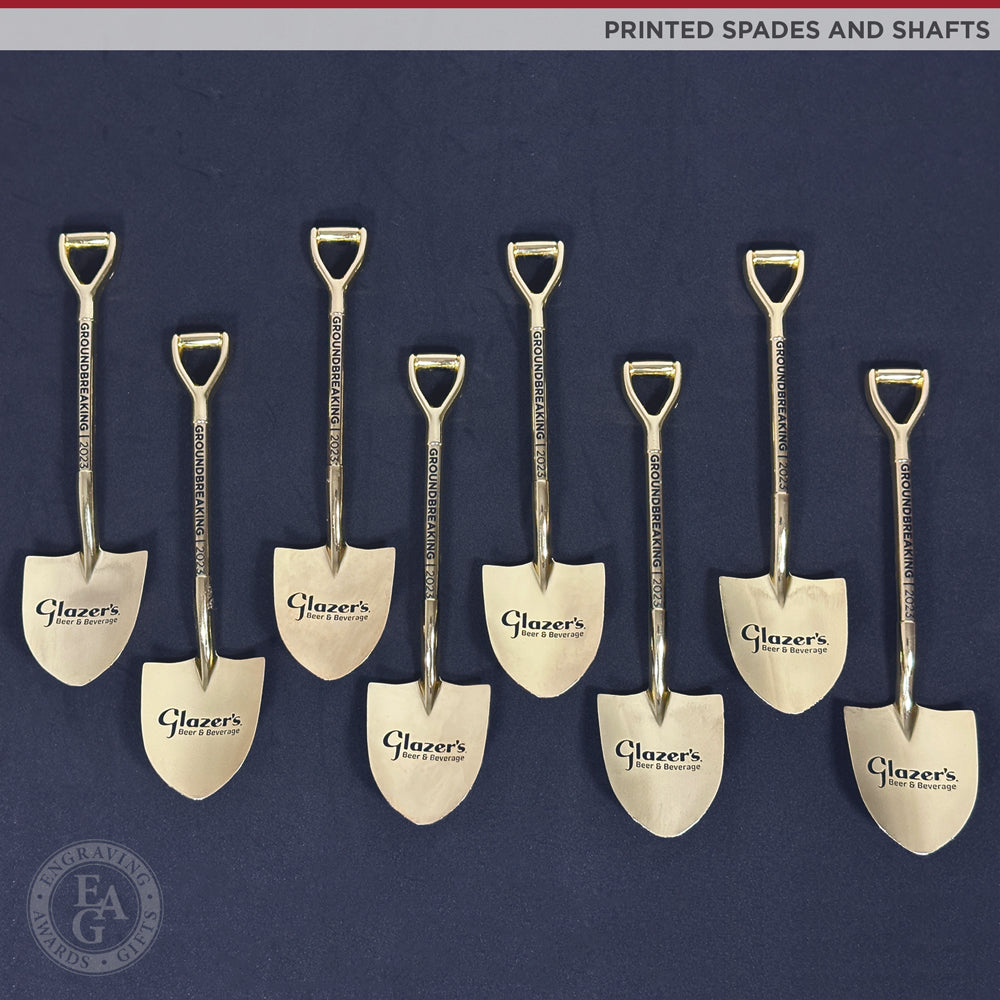 8" Gold Miniature Ceremonial Shovels - Engraving, Awards & Gifts