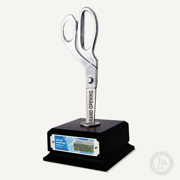Black Finish Ceremonial Scissors Vertical Display Stand - Engraving ...