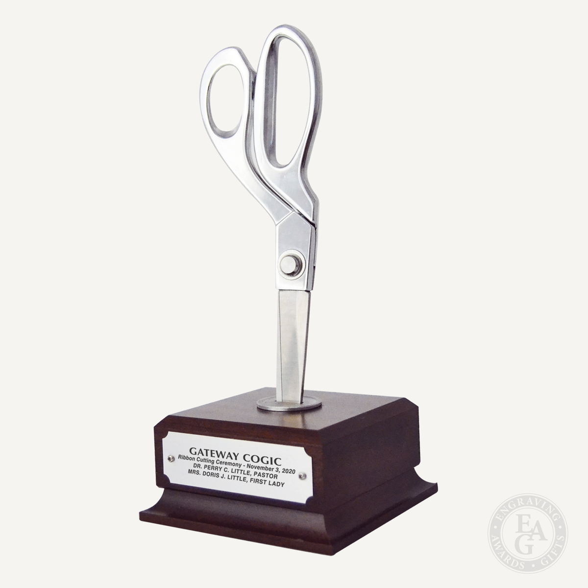 9-1/2" Walnut Finish Ceremonial Scissors Vertical Display Stand ...