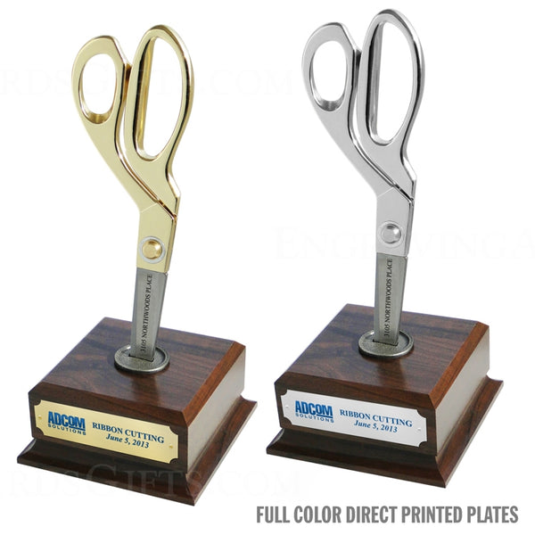 9-1/2" Walnut Finish Ceremonial Scissors Vertical Display Stand ...