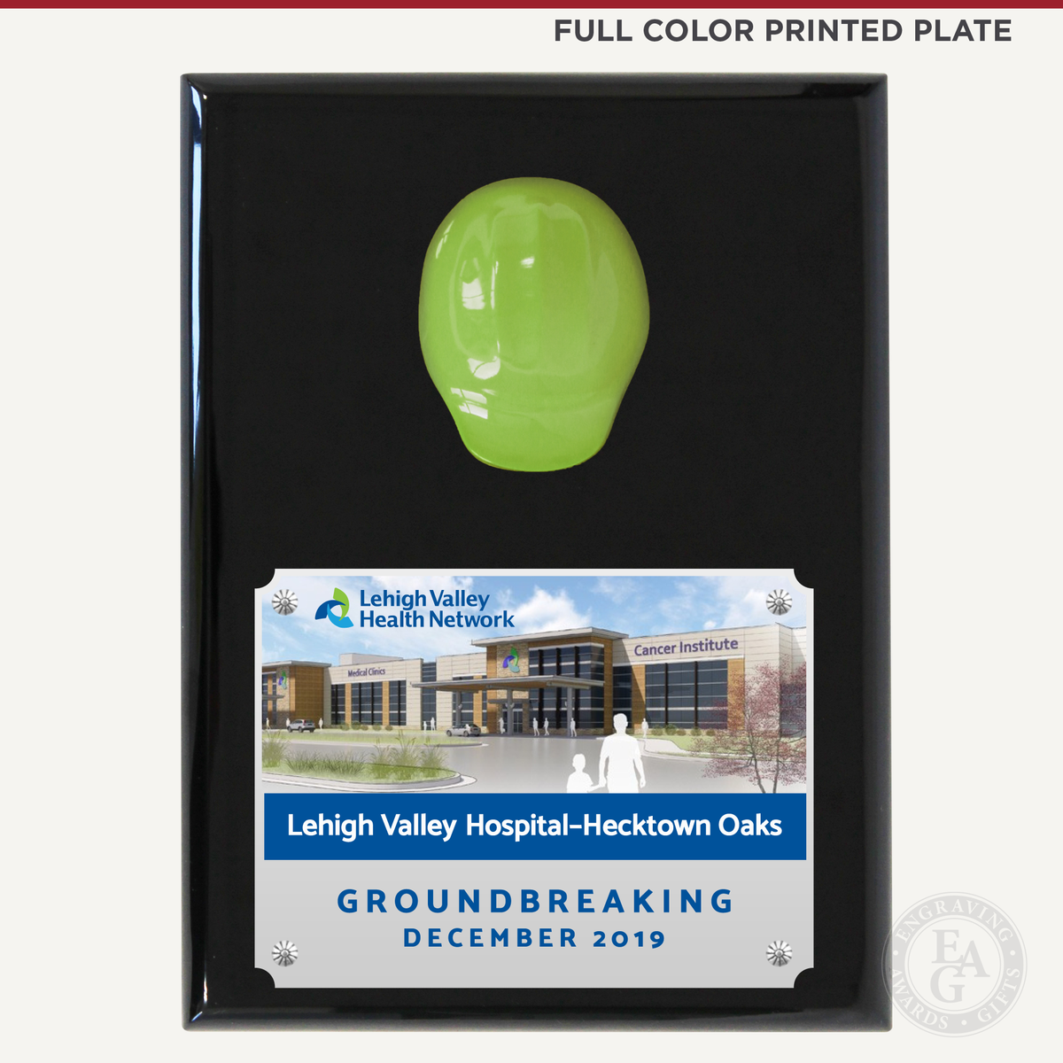 9" x 12" Miniature Hard Hat Plaque - Assorted Color - Engraving, Awards ...