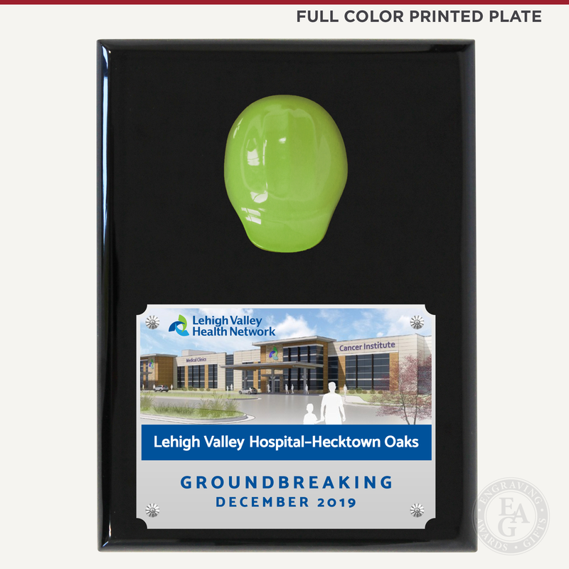 9" x 12" Miniature Hard Hat Plaque - Assorted Color - Engraving, Awards ...