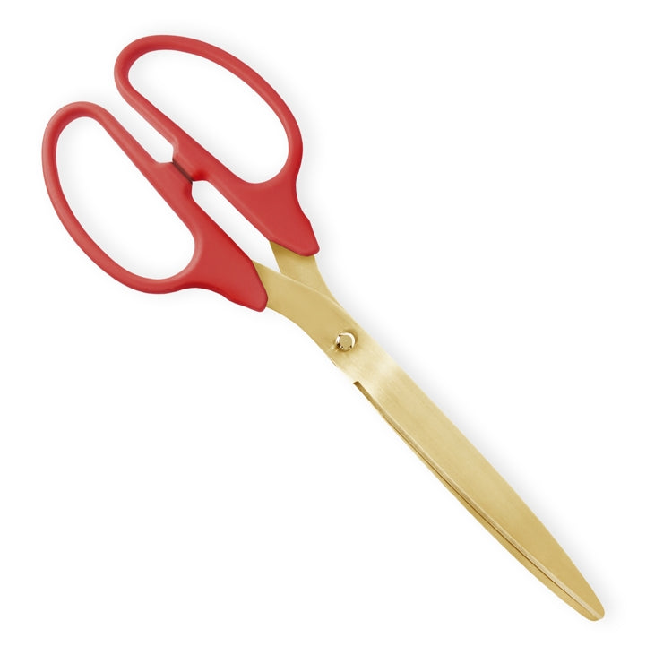 25" Red Ribbon Cutting Scissors with Gold Blades - Engraving, Awards ...
