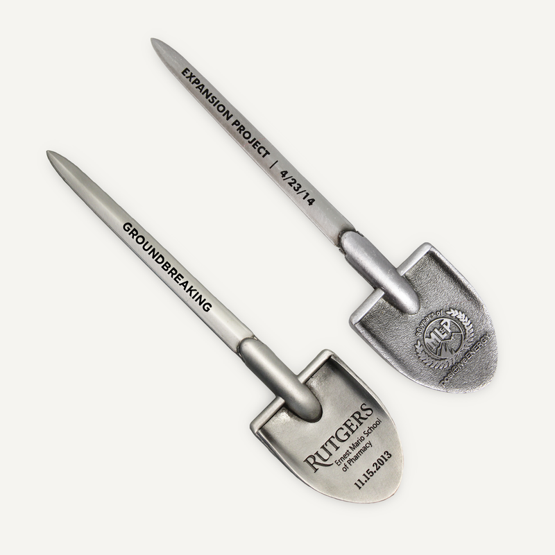 Miniature Chrome & Silver Ceremonial Shovels - Engraving, Awards & Gifts