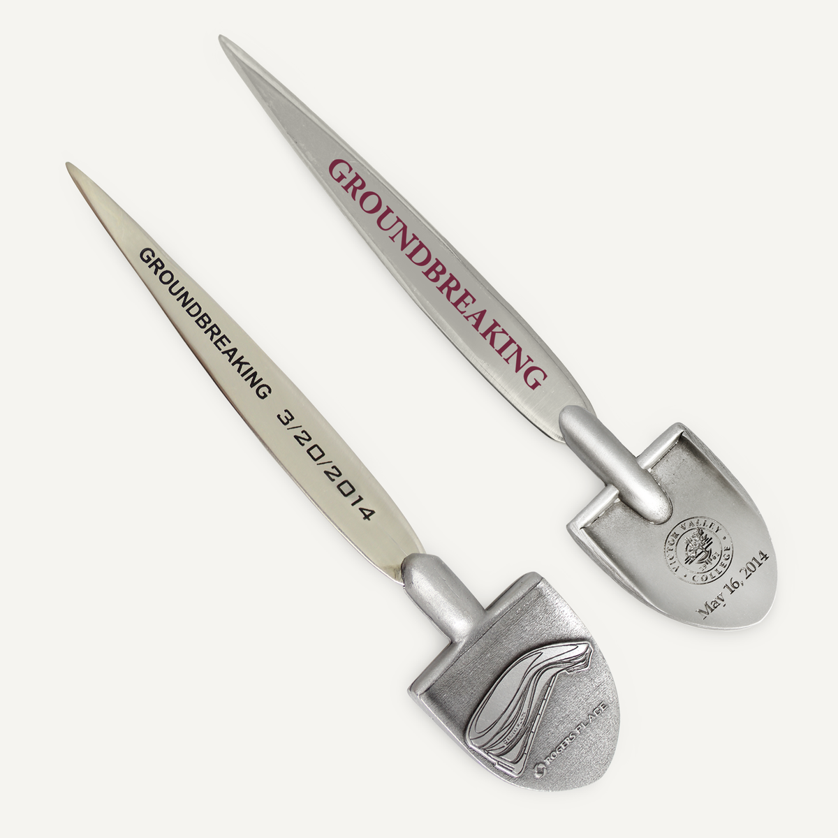 Miniature Chrome & Silver Ceremonial Shovels - Engraving, Awards & Gifts