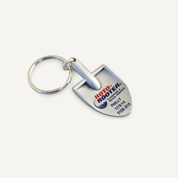 Custom Cast Shovel Spade Keychains - Engraving, Awards & Gifts