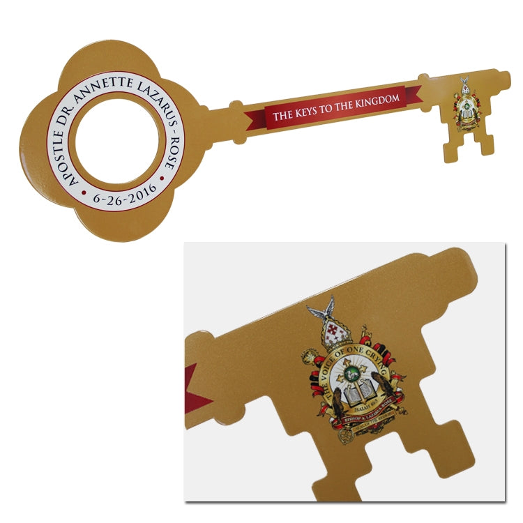 2 Foot Giant Ceremonial Key to the City - Gold Finish with Cut-Out Hea ...