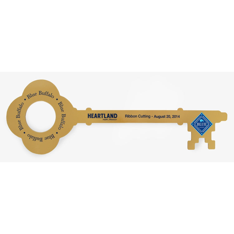 2 Foot Giant Ceremonial Key to the City - Gold Finish with Cut-Out Hea ...