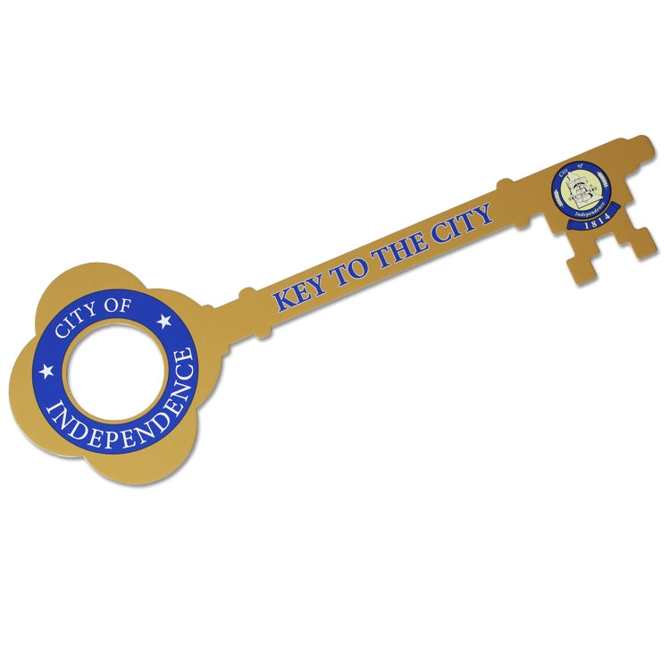 2 Foot Giant Ceremonial Key to the City - Gold Finish with Cut-Out Hea ...