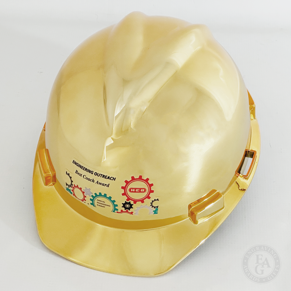 Gold Plated Ceremonial Hard Hat - Engraving, Awards & Gifts