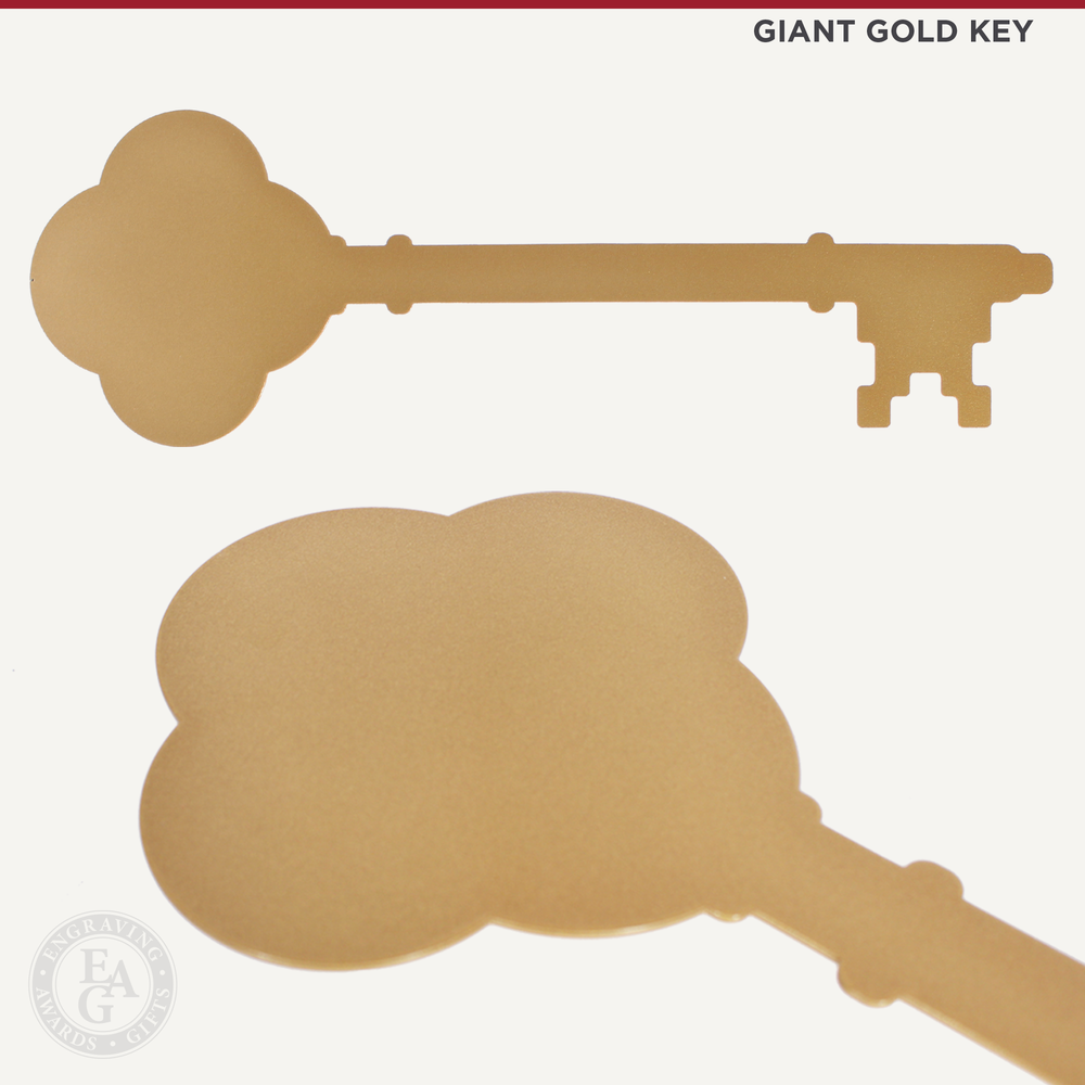 2 Foot Giant Ceremonial Key to the City - Gold Finish with Solid Head ...