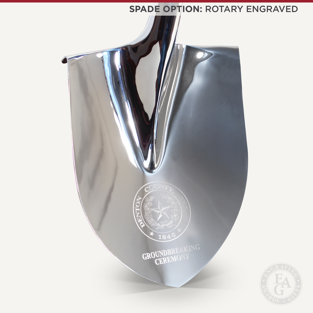 Groundbreaking Ceremonial Shovel Kit - Traditional Chrome Plated Long - Engraving, Awards & Gifts