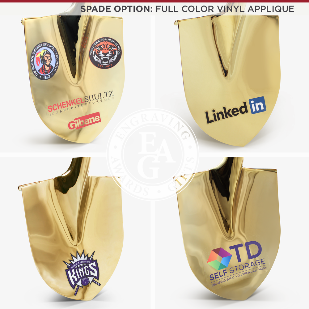 Groundbreaking Ceremonial Shovel Kit - Traditional Gold Plated D-Handl ...